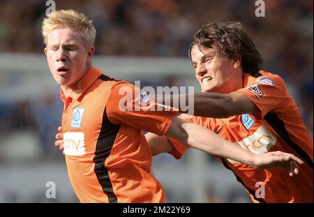 Genk's Kevin De Bruyne celebrates with Genk's Jelle Vossen after ...