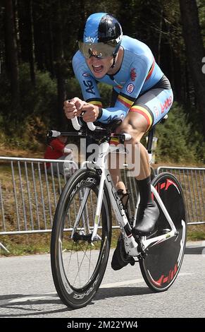 Belgian junior Ruben Apers pictured after the men's junior road race at ...