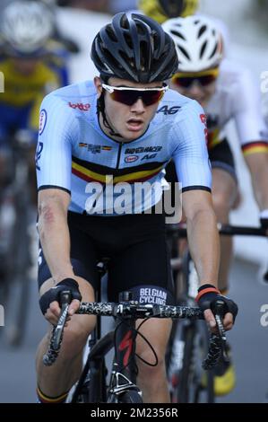 Belgian junior Ruben Apers pictured after the men's junior road race at ...