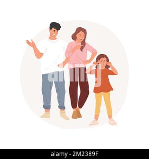 Not listening to parents isolated cartoon vector illustration. Sad teen ...