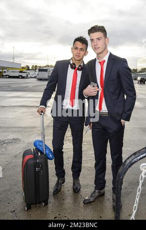 Standard's Senne Vits pictured in action during a gala soccer game ...