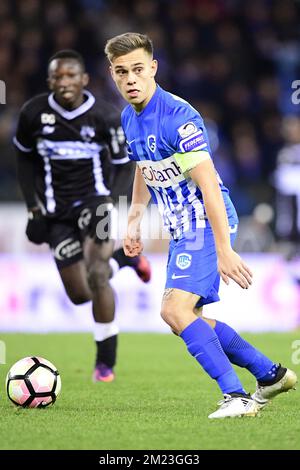 Genk's Leandro Trossard pictured in action during a training session of ...