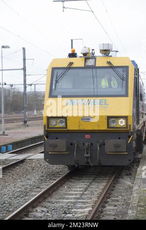 Illustration shows the launching by Infrabel (the Belgian railway ...