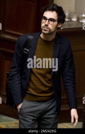 Groen's head of group Kristof Calvo pictured during a hearing of the ...