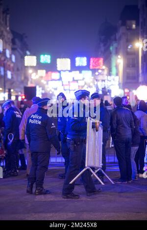 Illustration picture shows security measures during the New Year's eve ...