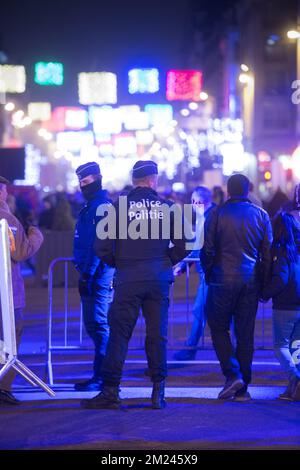 Illustration picture shows security measures during the New Year's eve ...