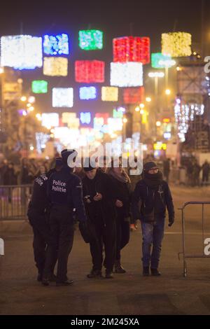 Illustration picture shows security measures during the New Year's eve ...