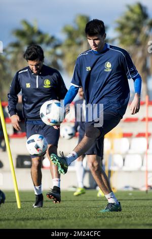 Gent's Thibault De Smet pictured during a double interview of two young ...
