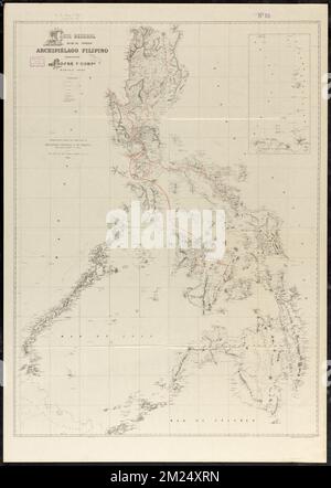 Carta general del Archipiélago Filipino. Relief shown by hachures ...