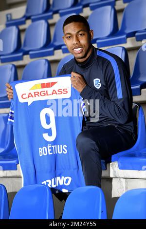 Genk's Jean-Paul Boetius pictured during a press conference of soccer ...