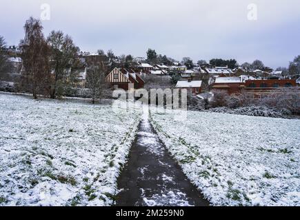 Fields of Harrow on the Hill under the snow, London England Stock Photo ...