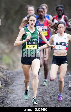 Belgian Louise Carton pictured in action during the women's race at the ...