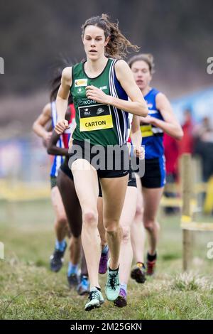 Belgian Louise Carton pictured in action during the women's race at the ...