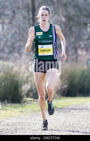 Belgian Louise Carton pictured in action during the women's race at the ...