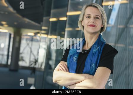 European parliament member Helga Stevens poses for photographer during ...