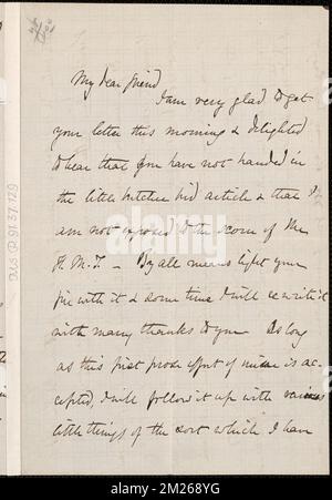 Celia Thaxter autograph letter signed to Thomas Wentworth Higginson ...