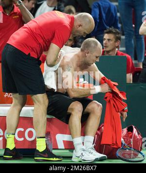 Belgian captain Steve Darcis pictured during a third round match ...