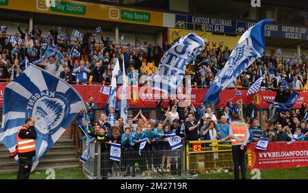 Gent's fans and supporters celebrating the cup after winning a soccer ...