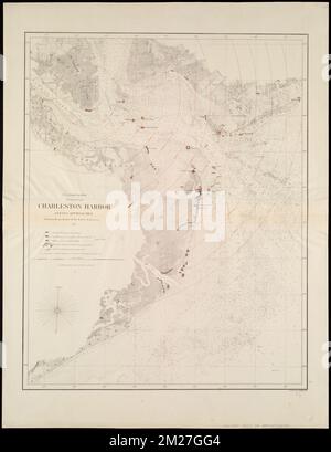 Charleston Harbor and its approaches showing the positions of the Rebel ...
