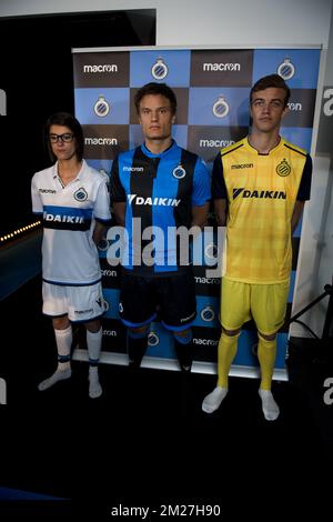 Febe Vanhaecke, Club's Jelle Vossen and Club's Niels Verburgh pose for ...