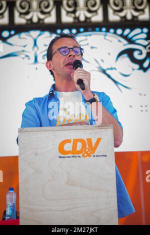 CD&V chairman Wouter Beke delivers a speech at the new year's reception ...