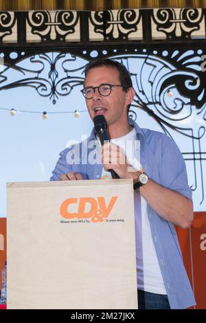 CD&V chairman Wouter Beke delivers a speech at the new year's reception ...