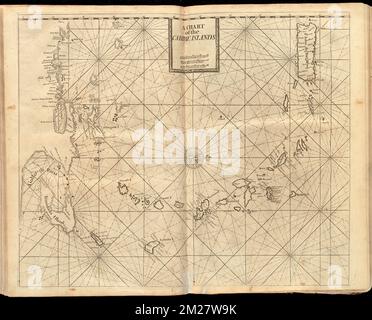 A chart of the Caribe islands , Nautical charts, Antilles, Lesser ...