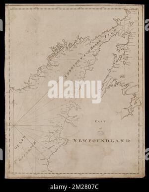 Chart of the streights of Belle Isle , Coasts, Newfoundland and ...