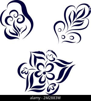 Beautiful sketched flower on white background. Vector illustration ...