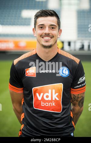 Gent's goalkeeper Yannick Thoelen poses for the photographer at the ...