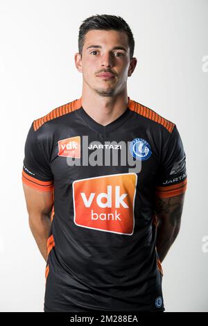 Gent's goalkeeper Yannick Thoelen poses for the photographer at the ...