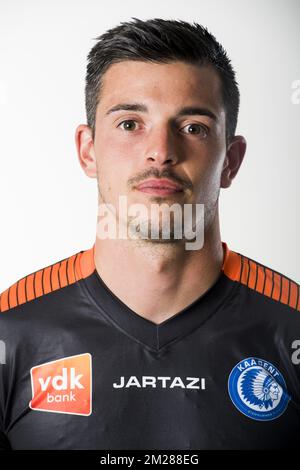 Gent's goalkeeper Yannick Thoelen poses for the photographer at the ...