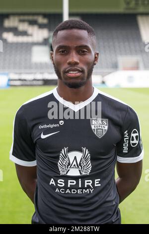 Eupen's Moussa Diallo poses for the 2018-2019 season photo shoot of ...