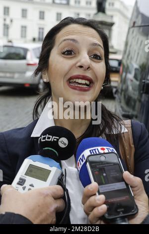 Ecolo co-chairwoman Zakia Khattabi delivers a speech at the new year's ...