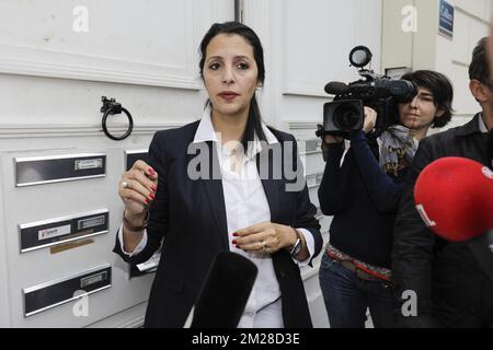 Ecolo co-chairwoman Zakia Khattabi delivers a speech at the new year's ...