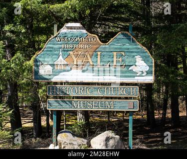 Welcome to historic Yale sign in Yale, British Columbia, Canada Stock ...