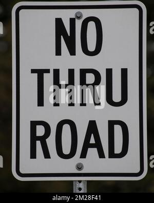 No Thru Road sign in North Bend, British Columbia, Canada Stock Photo ...