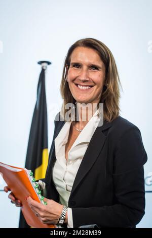 Minister of Budget Sophie Wilmes pictured during a plenary session of ...