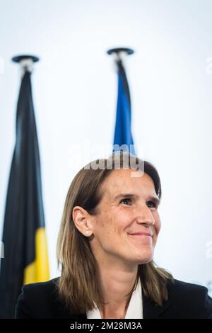 Minister of Budget Sophie Wilmes pictured ahead of a Minister's council ...