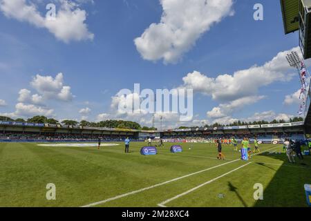 Illustration picture shows 't Kuipje stadium during a soccer game ...