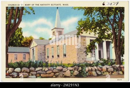 Church of St. Mary of the Nativity, Scituate, Mass. , Churches, Tichnor Brothers Collection ...