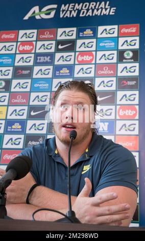 American Ryan Crouzer pictured during a press conference regarding the ...