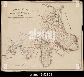 City of Boston improved sewerage : plan showing region drained by, and ...