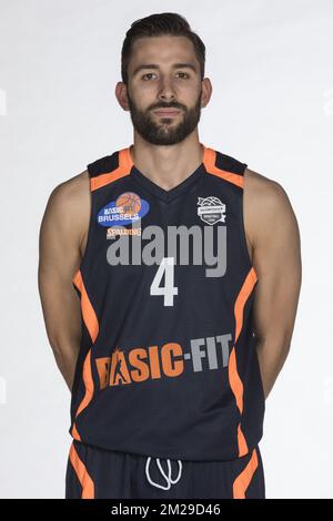 Brussels' Domien Loubry poses at a photoshoot of Belgian Basketball ...
