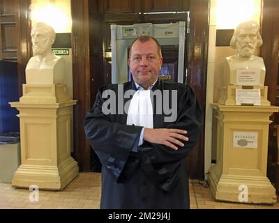 Lawyer Jean-Philippe Riviere, defending Nathan D., pictured at the Mons ...