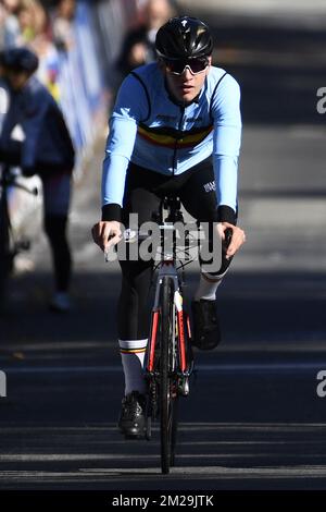 Belgian Ilan Van Wilder pictured during a training session ahead of the ...