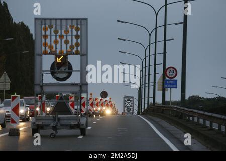 Illustration picture shows the closed Herrmann Debroux viaduct in ...