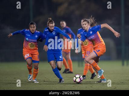 Gent's Marie Minnaert fights for the ball during a superligue game ...