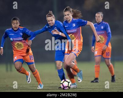 Gent's Marie Minnaert fights for the ball during a superligue game ...
