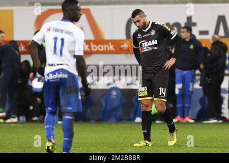 Lokeren's Mehdi Terki looks dejected after a Croky Cup 1/8 final game ...